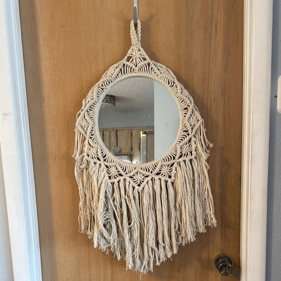 Wall Decor | Bohemian Cream Macrame Wall Mirror | Poshmark